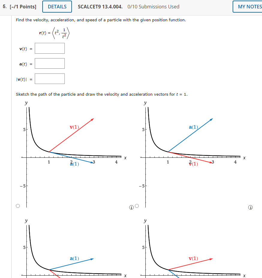 Solved Find the velocity, acceleration, and speed of a | Chegg.com
