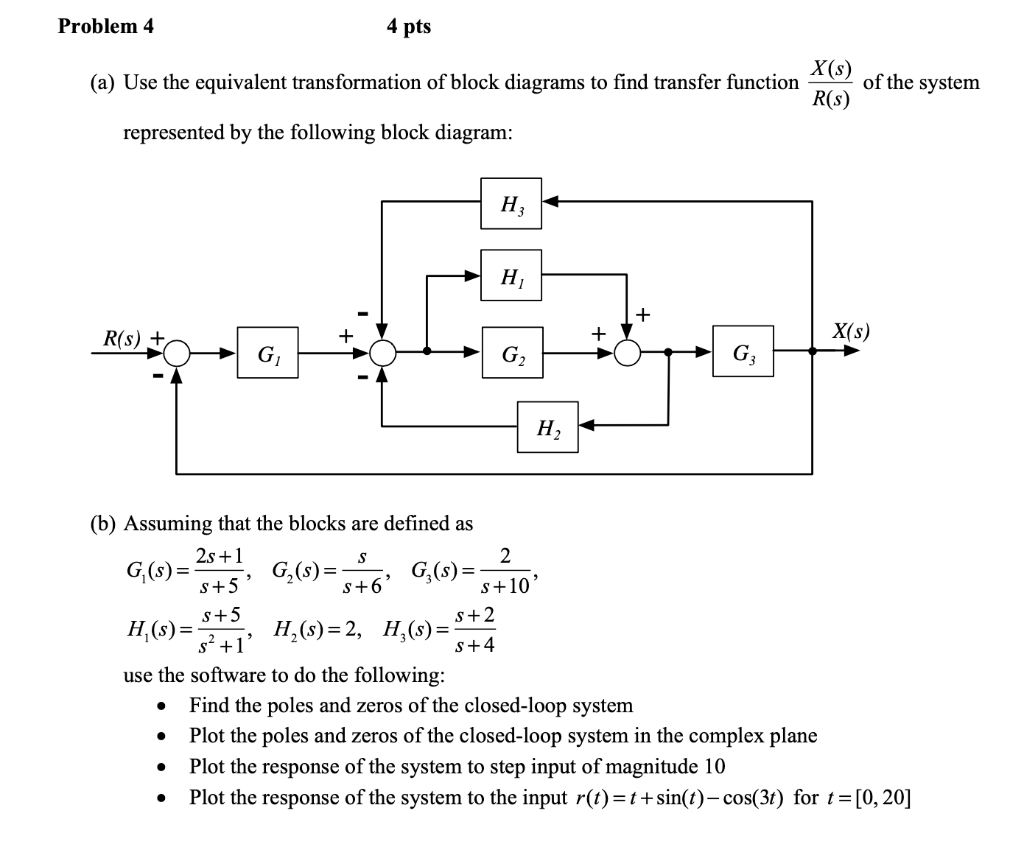 Solved 4 pts Problem 4 X(S) (a) Use the equivalent | Chegg.com
