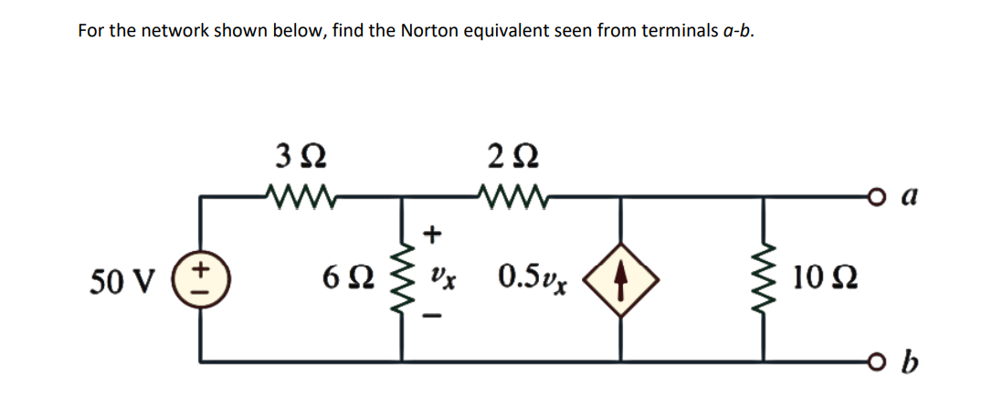 Solved For the network shown below, find the Norton | Chegg.com
