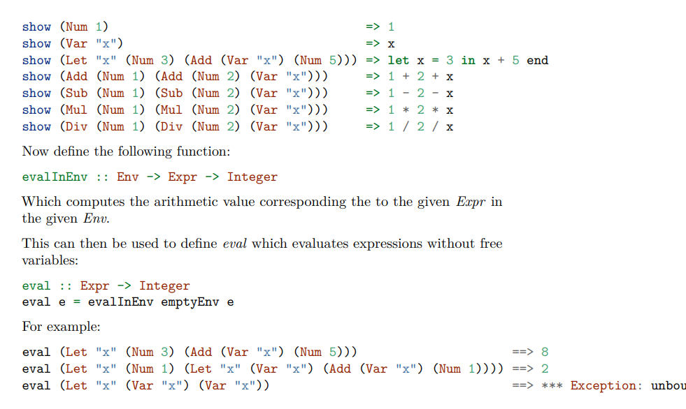 Solved Given the following definitions: type Identifier = | Chegg.com