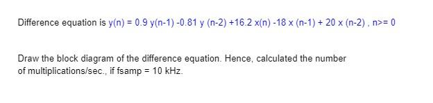 Solved Difference equation is | Chegg.com
