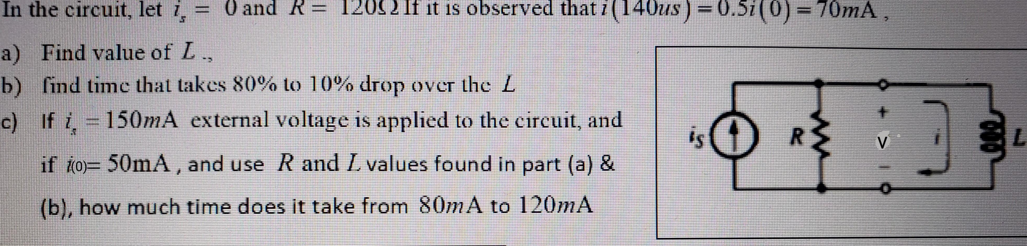 Solved In the circuit, let is=0 and R=120Ω2 If it is | Chegg.com