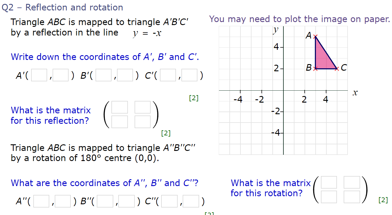 Solved Q2 - Reflection and rotation Triangle ABC is mapped | Chegg.com