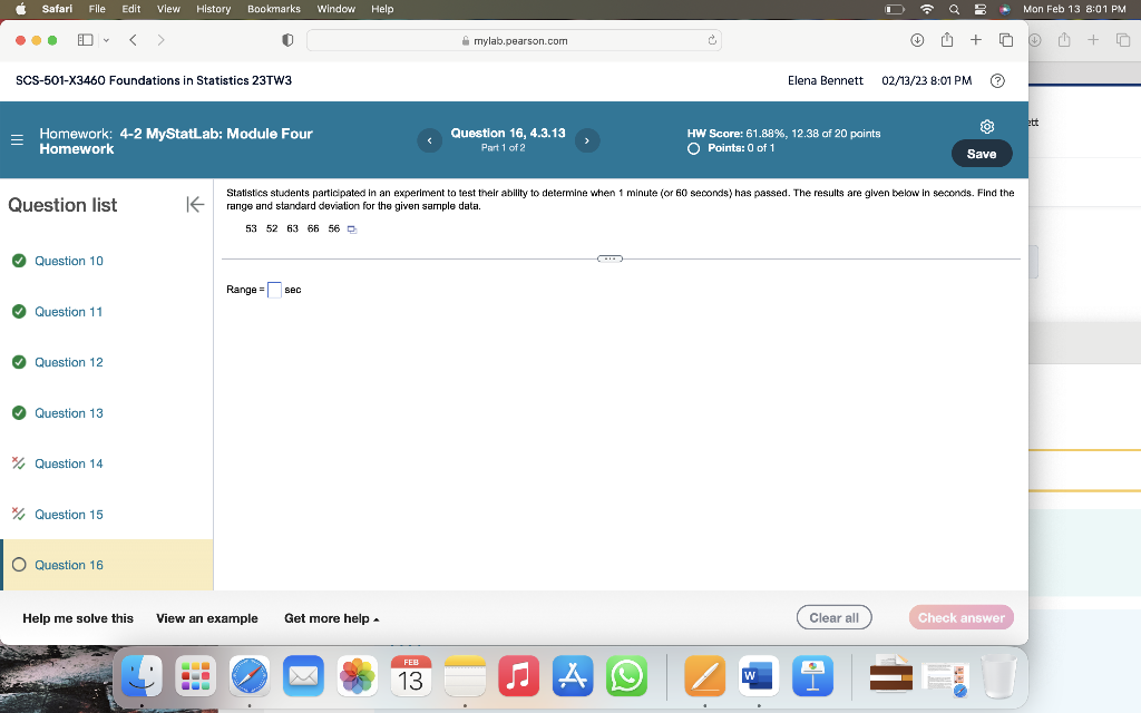 Solved Statistics students participated in an experiment to | Chegg.com