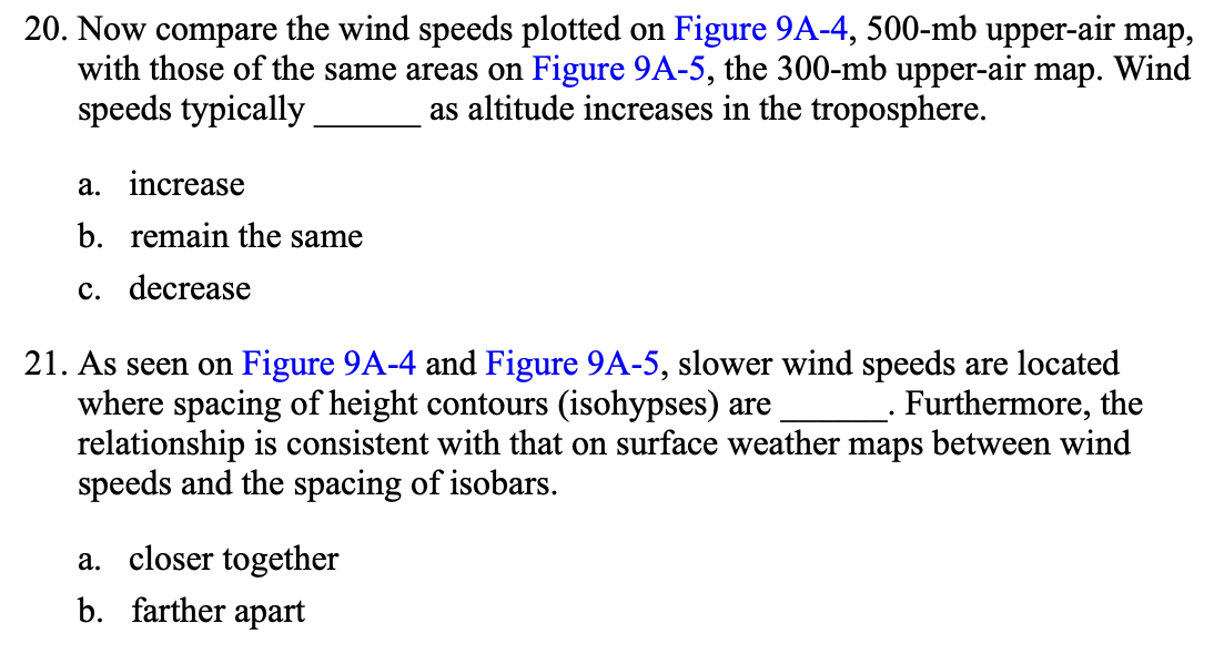 Solved Figı OCT 2021.Figure 9A-4. Analyzed upper-air weather | Chegg.com