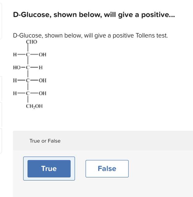 Solved D-Glucose, shown below, will give a positive... | Chegg.com