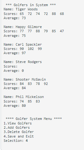 Solved USING JAVA: - The java files Golfer.java and | Chegg.com