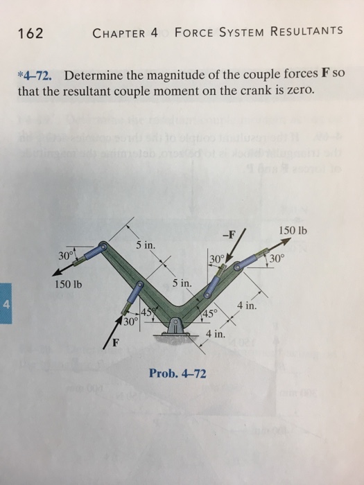 Solved 162 CHAPTER 4 FORCE SYSTEM RESULTANTS *4-72. | Chegg.com