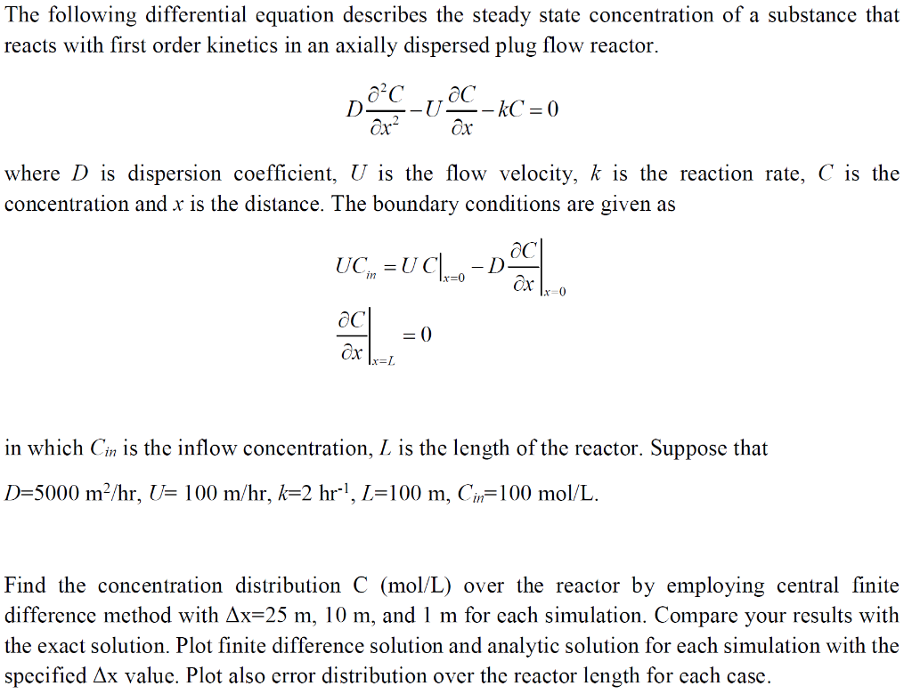 Solved The following differential equation describes the | Chegg.com