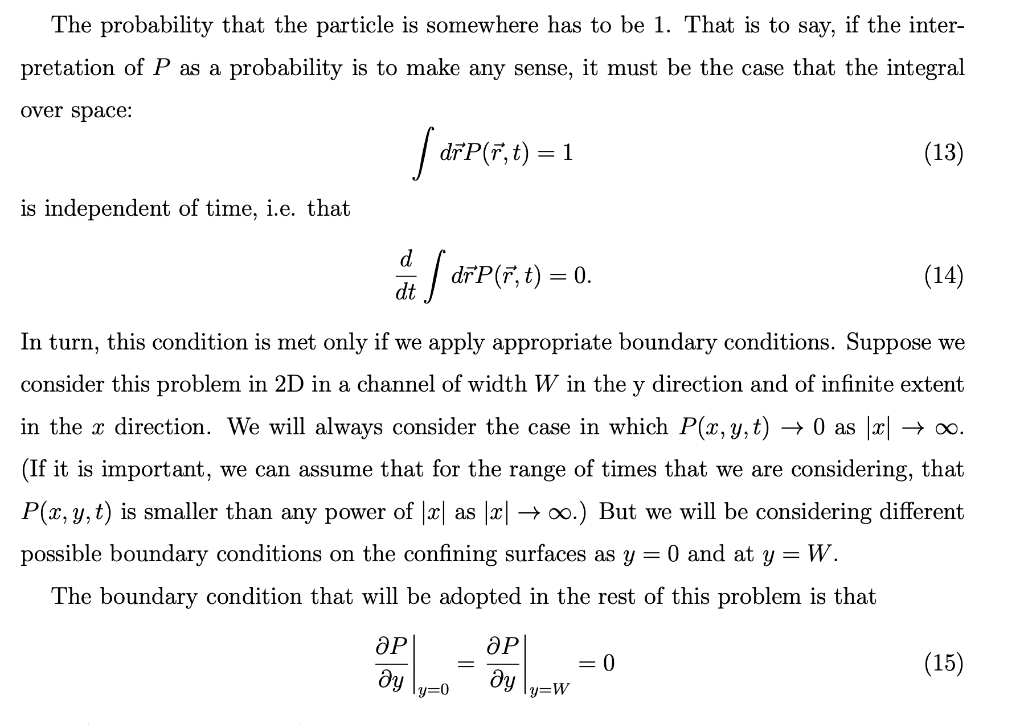 Solved The probability that the particle is somewhere has to | Chegg.com