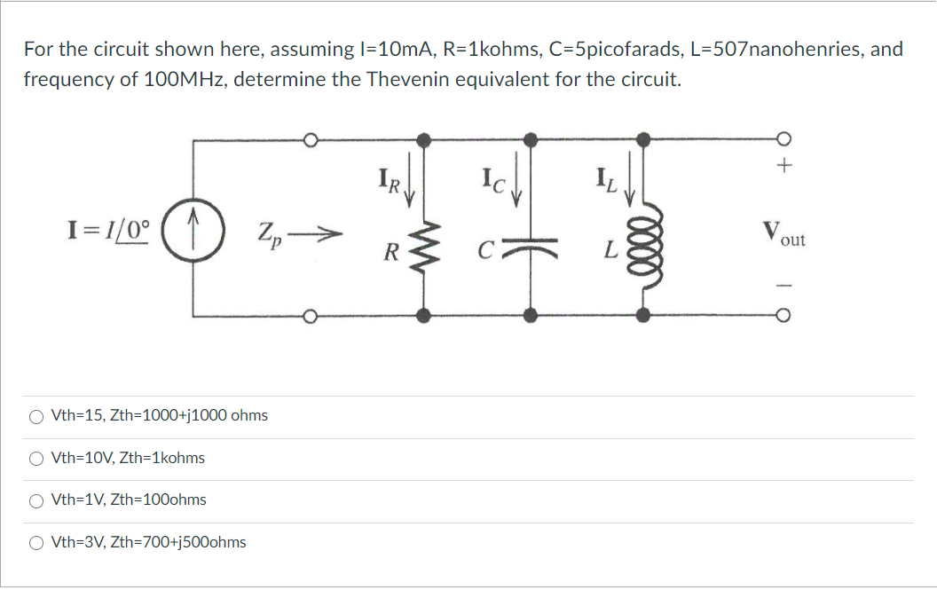 Solved For the circuit shown here, assuming =10mA, R=1kohms, | Chegg.com