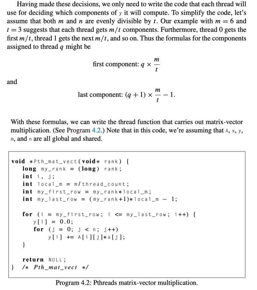 Solved Q4.1: When we discussed matrix-vector multiplication, | Chegg.com
