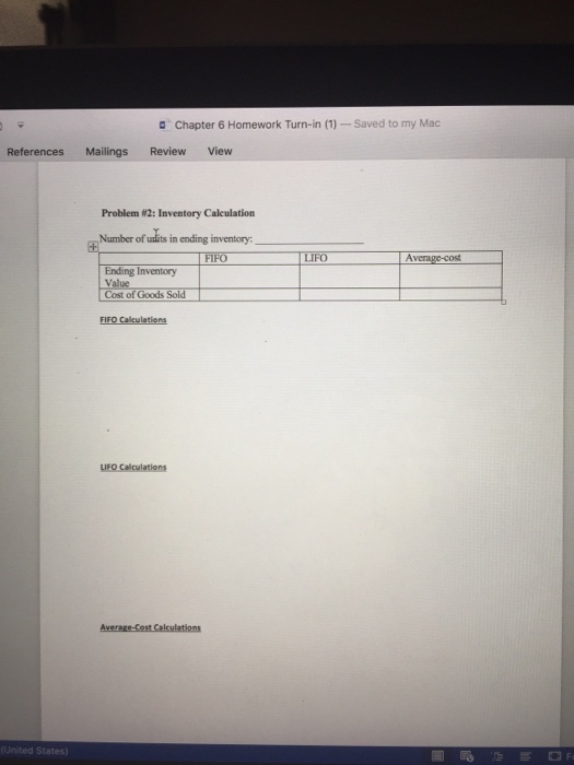 Chapter 6 Homework (1)-Saved to my Mac References | Chegg.com