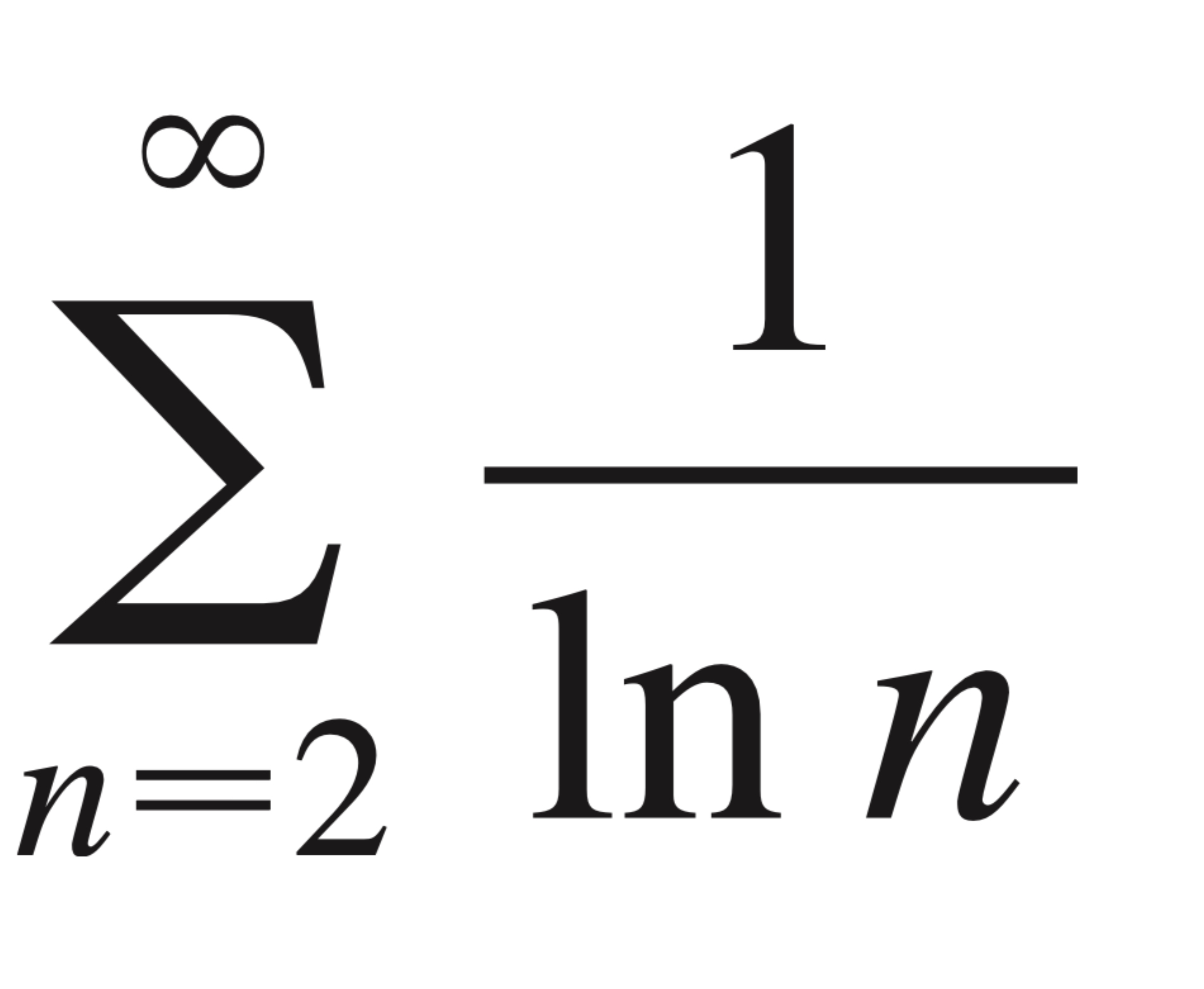 Solved ∑n=2∞1ln n | Chegg.com