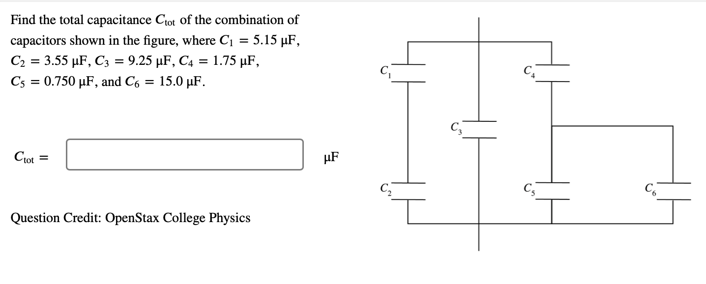 Solved == Find the total capacitance Ctot of the combination | Chegg.com