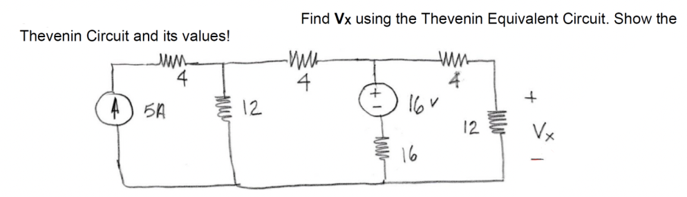 Solved Find Vx using the Thevenin Equivalent Circuit. Show | Chegg.com