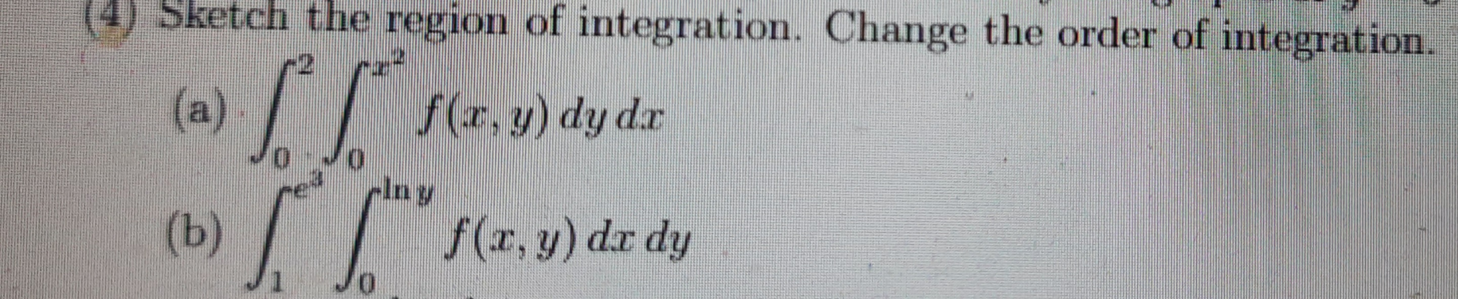 Sketch the region of integration. Change the order of | Chegg.com