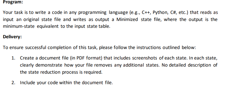 Solved State Reduction: - Reduce the number of states but | Chegg.com