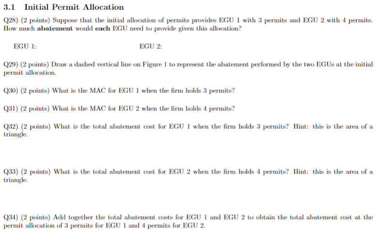 Solved 3.1 Initial Permit Allocation Q28) (2 points) Suppose | Chegg.com