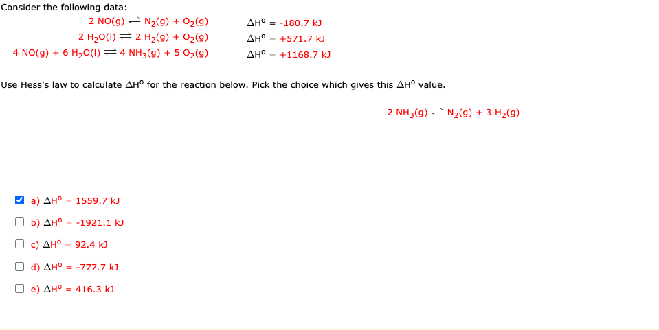Solved Consider the following data: 2 NO(9) = N2(9) + O2(9) | Chegg.com