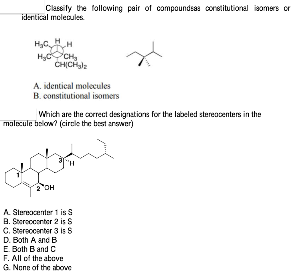 Solved Classify the following pair of compoundsas | Chegg.com