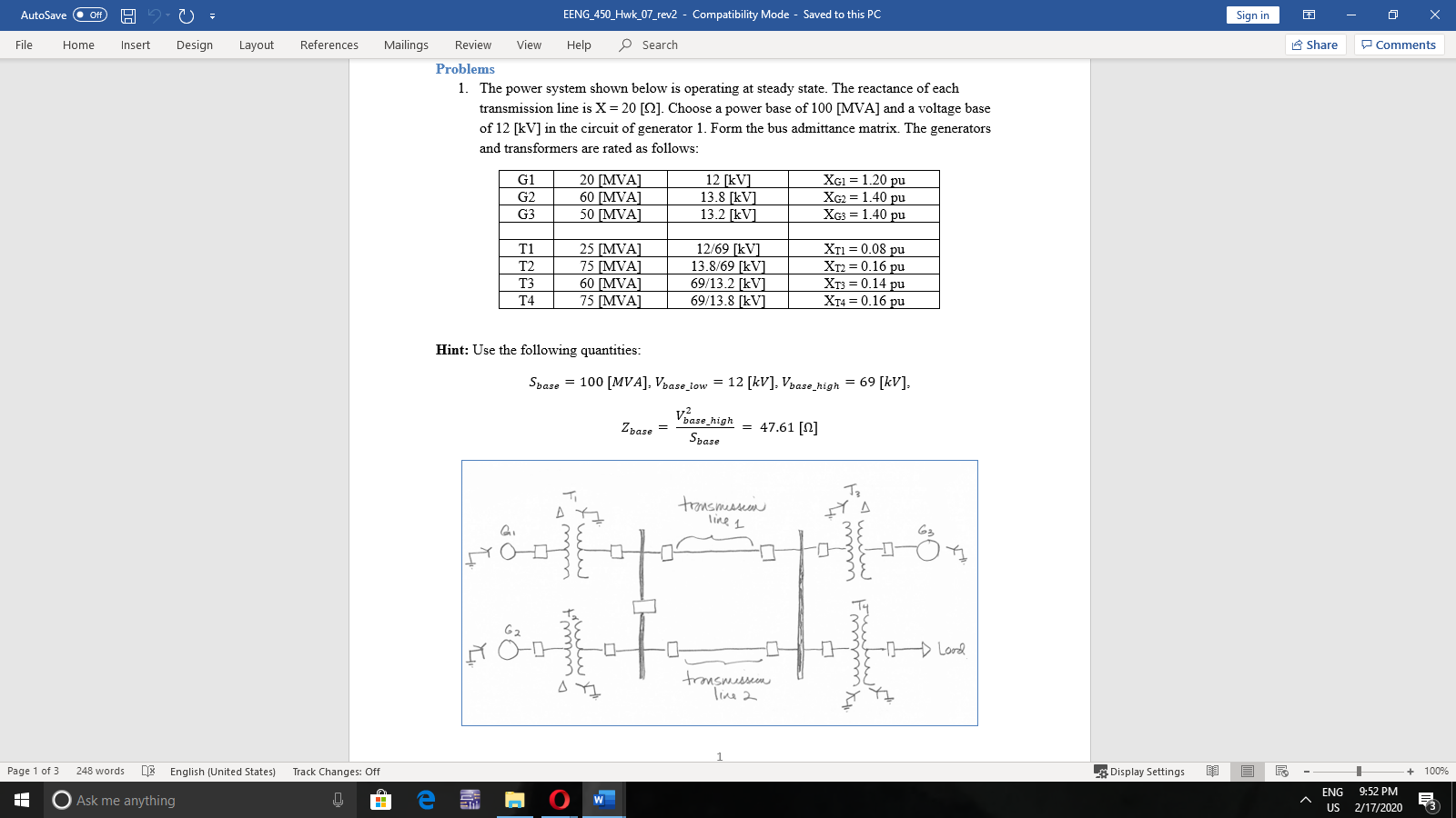 Solved EENG_450_Hwk_07_rev2 - Compatibility Mode - Saved to | Chegg.com
