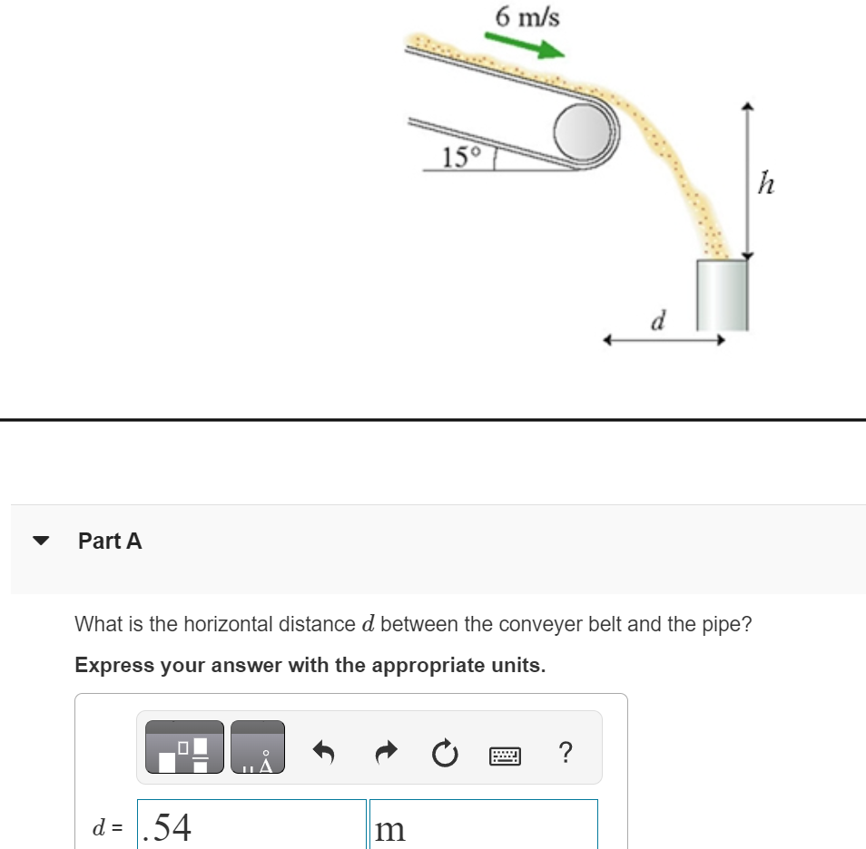 Part AWhat is the horizontal distance d ﻿between the | Chegg.com