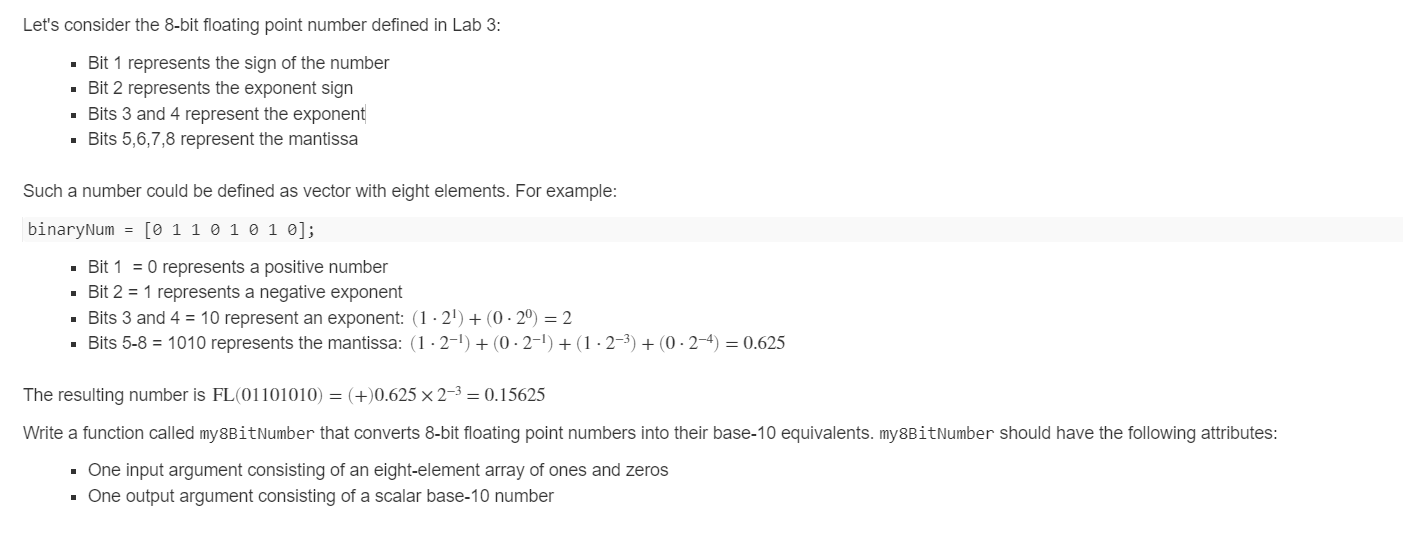 Solved Let's consider the 8-bit floating point number | Chegg.com