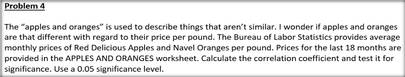 Solved Problem 4 The "apples and oranges" is used to | Chegg.com