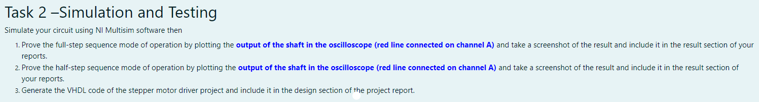 [Solved]: Task 1-A: Design Half Step Sequence Driver Desig