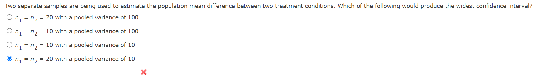 Solved Two separate samples are being used to estimate the | Chegg.com