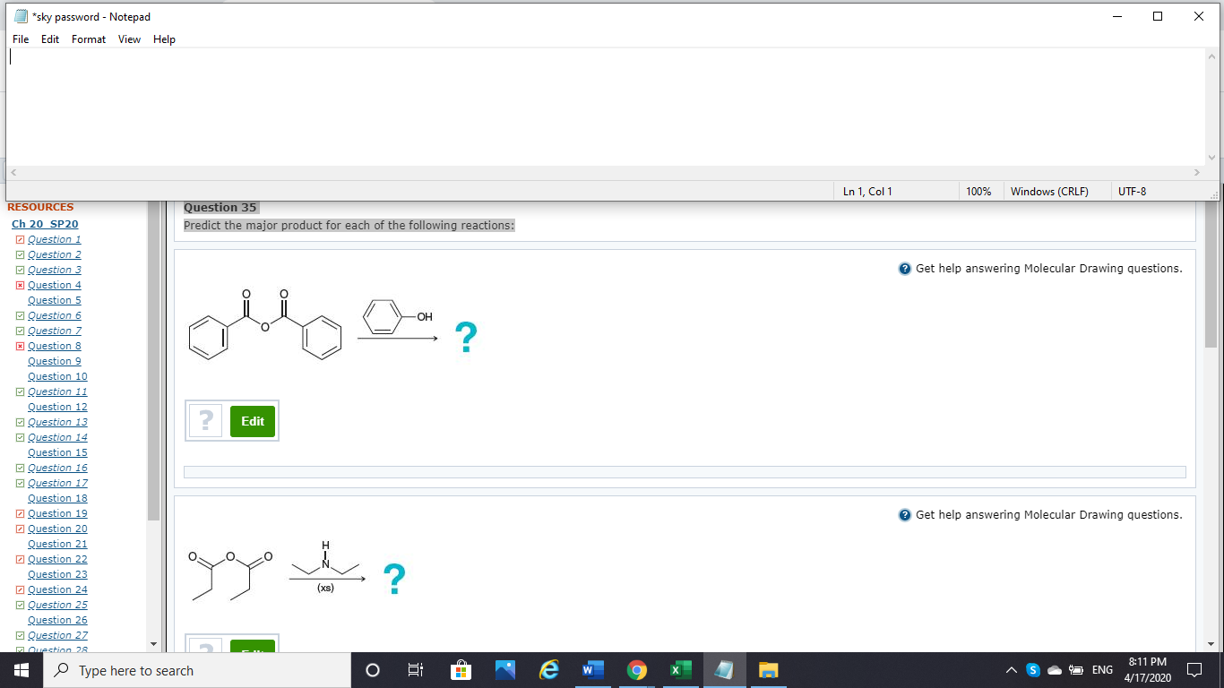 Solved *sky password - Notepad File Edit Format View Help Ln | Chegg.com