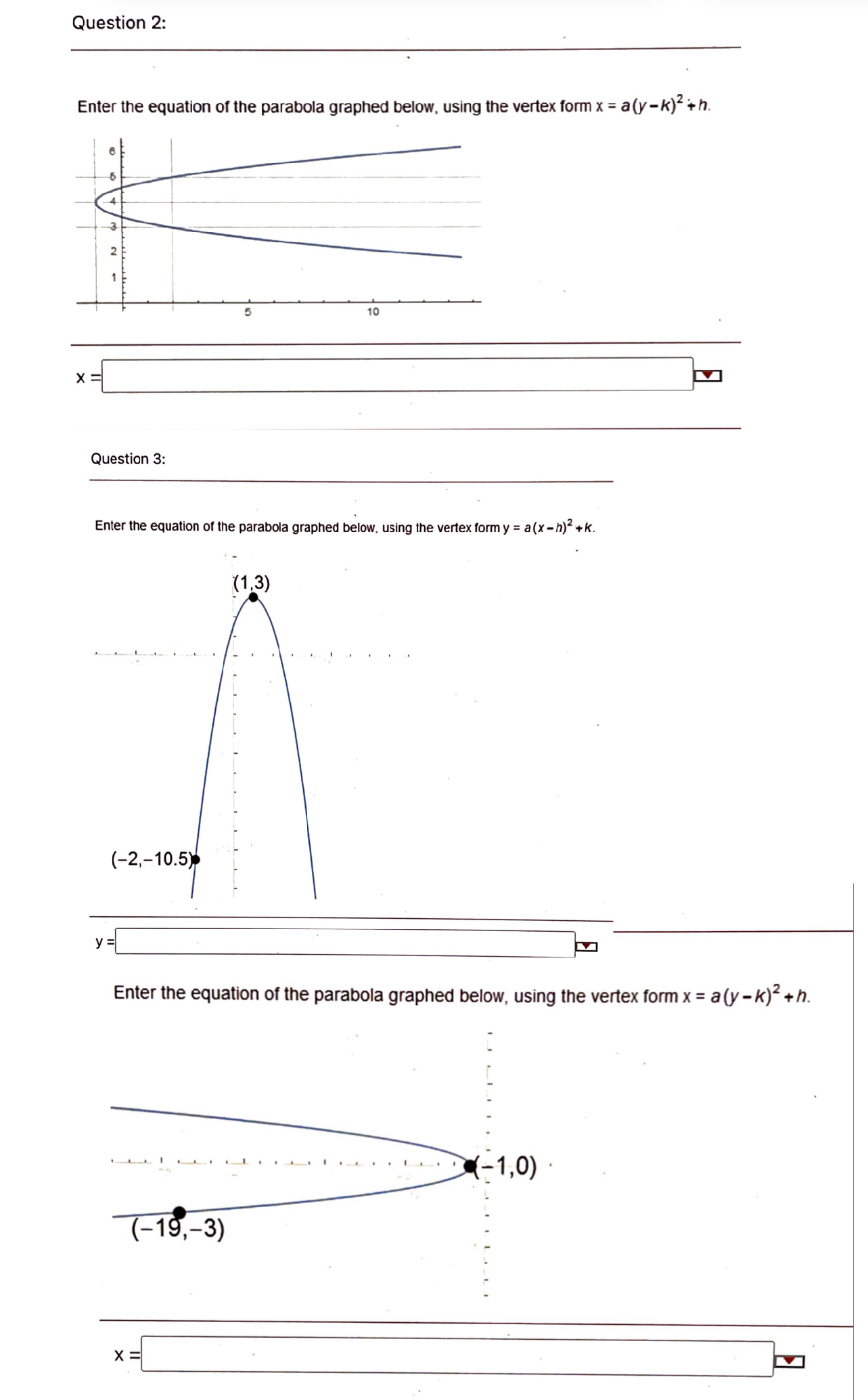Solved answer all 3 ﻿questions please Enter the equation of | Chegg.com