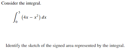 Solved Consider the integral. ∫05(4x−x2)dx Identify the | Chegg.com