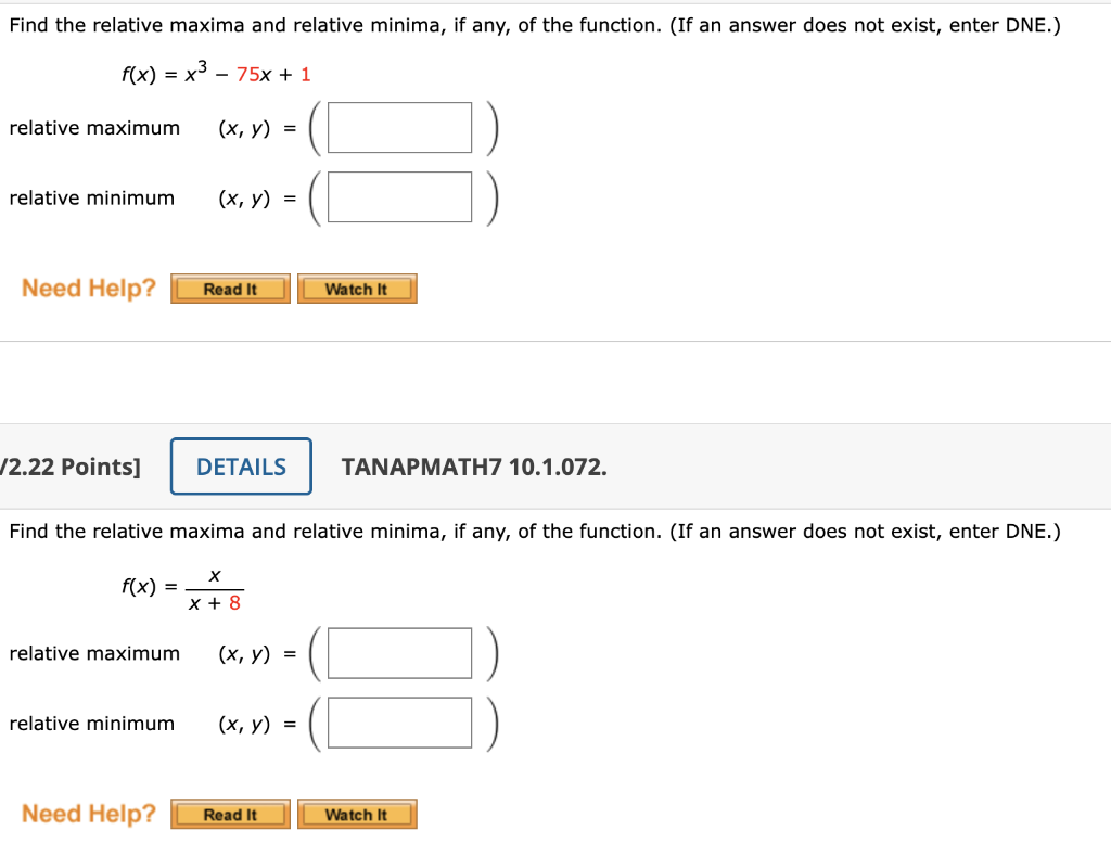 Solved Find The Relative Maxima And Relative Minima If Any 