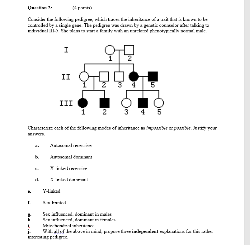 Solved Question 2: (4 points) Consider the following | Chegg.com
