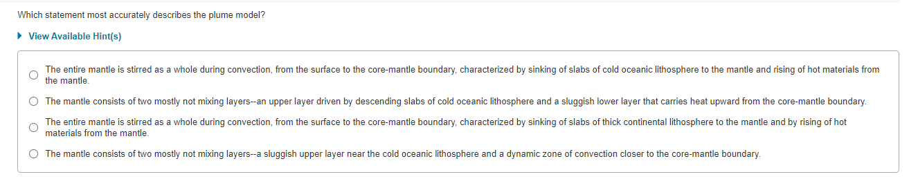Solved Which statement most accurately describes the plume | Chegg.com