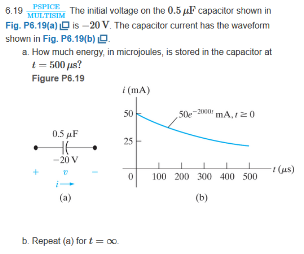Solved 6.19 PSPICE The initial voltage on the 0.5 uF | Chegg.com