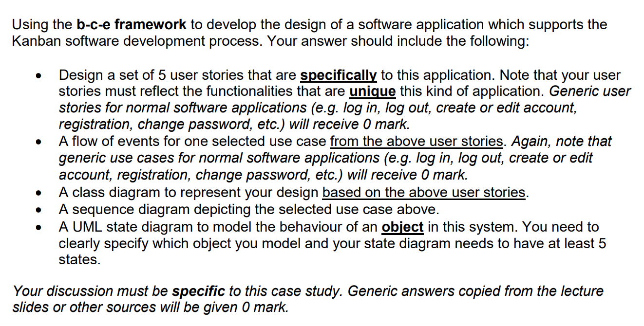 Solved Using the b-c-e framework to develop the design of a | Chegg.com