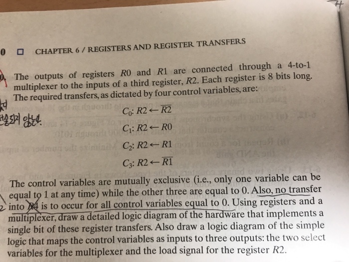 Solved The outputs of registers R0 and R1 are connected | Chegg.com