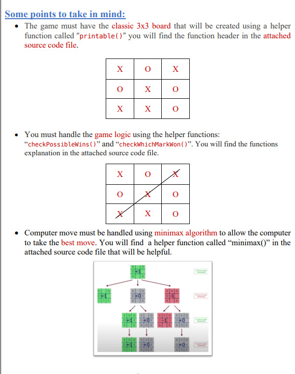 Solved Tic Tac Toe player vs computer I want explain and | Chegg.com