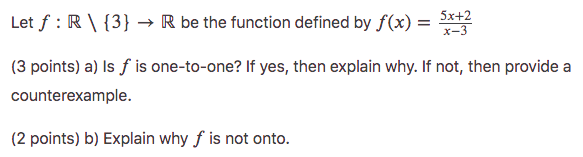 Solved Let f:R\{3}→R be the function defined by f(x)=x−35x+2 | Chegg.com