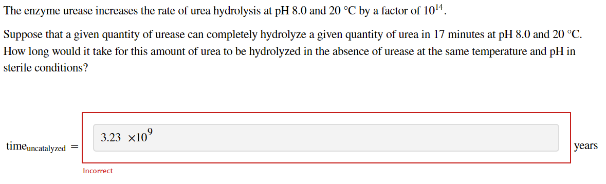 Solved The enzyme urease increases the rate of urea | Chegg.com