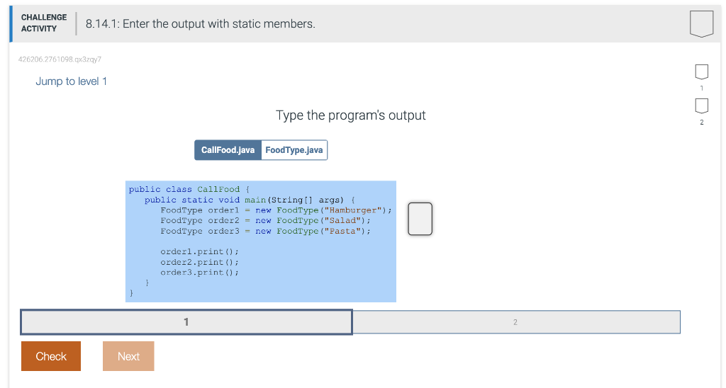 Solved Type the program's output public class FoodType \{ | Chegg.com