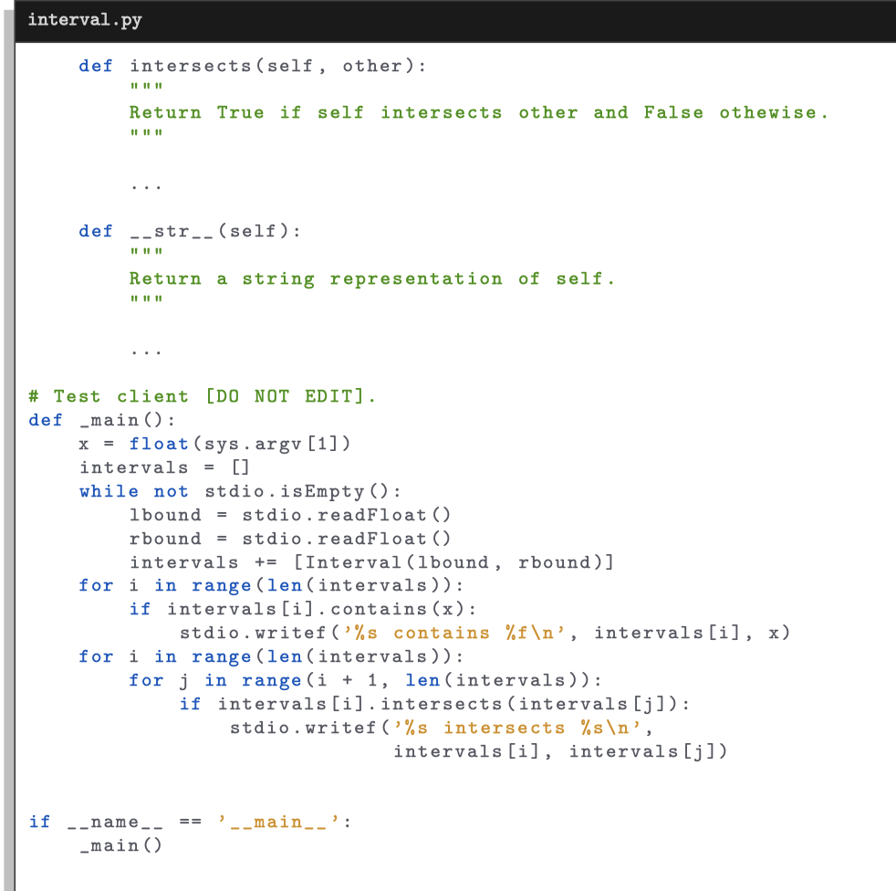 Solved Intervalpy Import Stdio Import Sys Class Interval