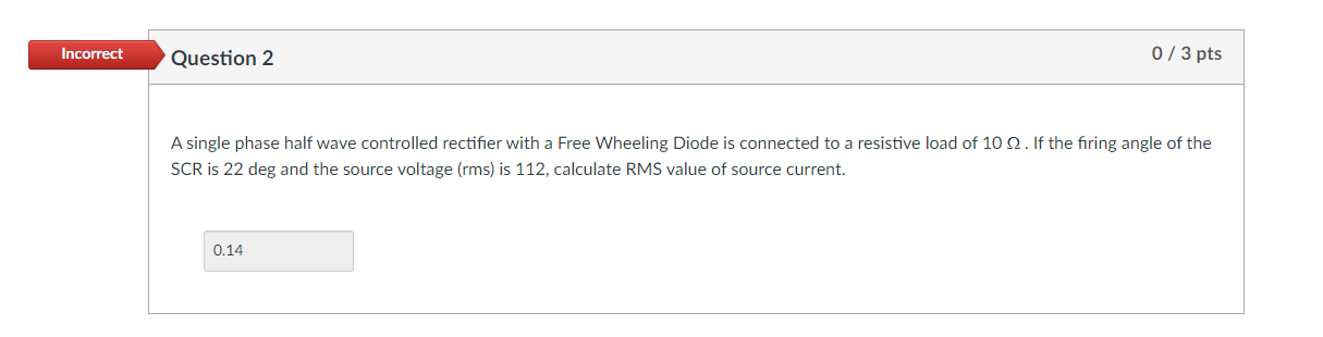 Solved A single phase half wave controlled rectifier with a | Chegg.com
