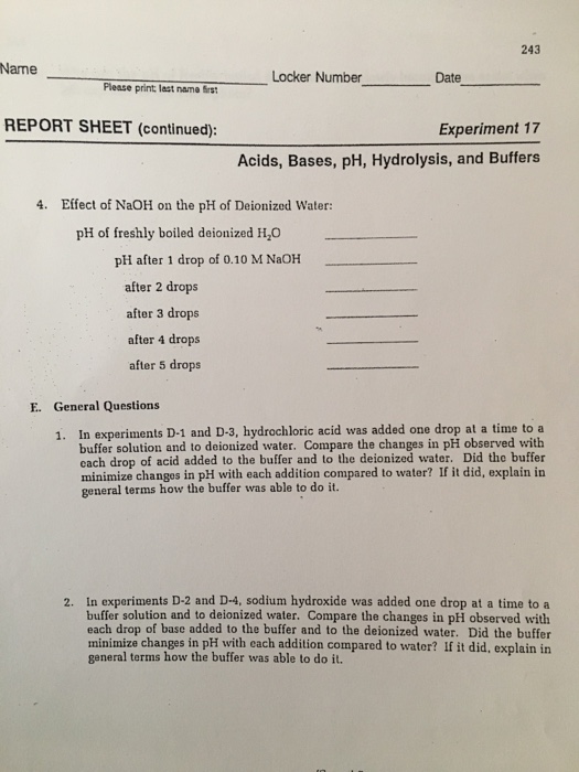 Solved 243 Name Locker Number _ Date Please print last nama | Chegg.com