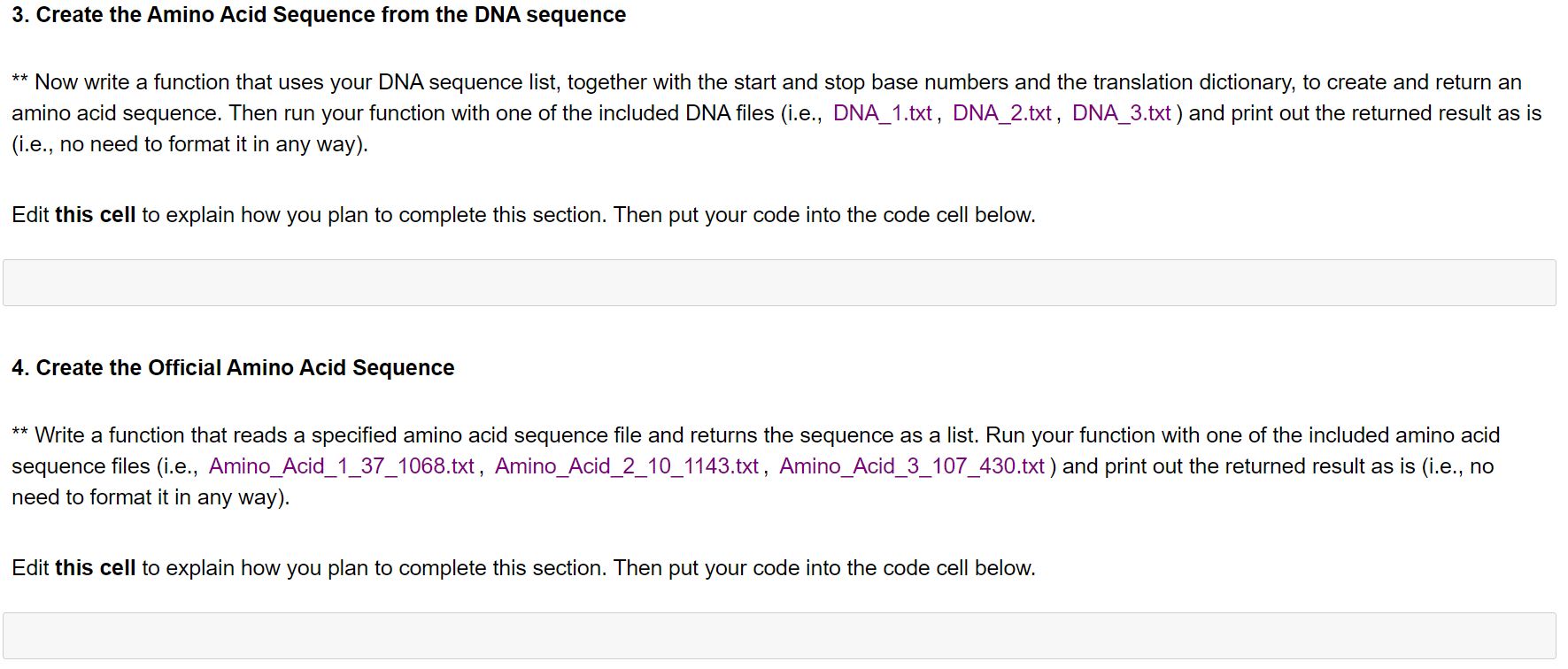 Solved ** Write a function that compares two amino acid | Chegg.com