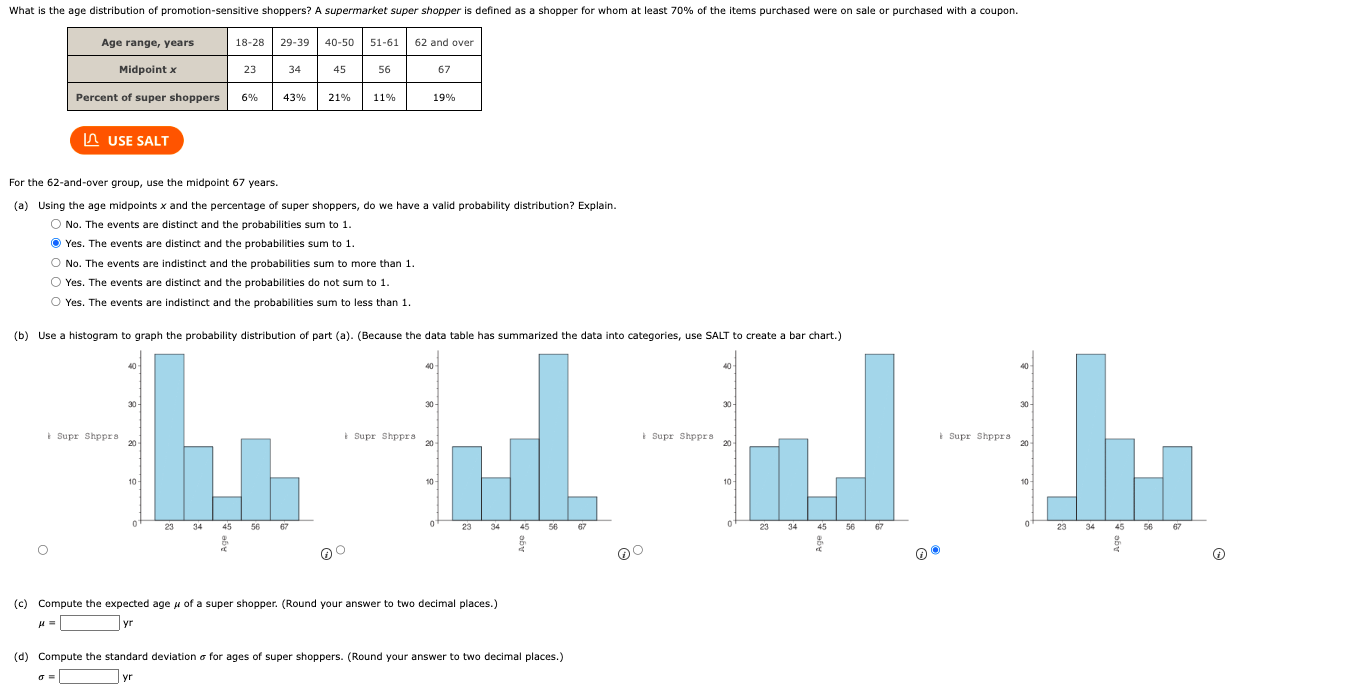 Solved For the 62-and-over group, use the midpoint 67 years. | Chegg.com