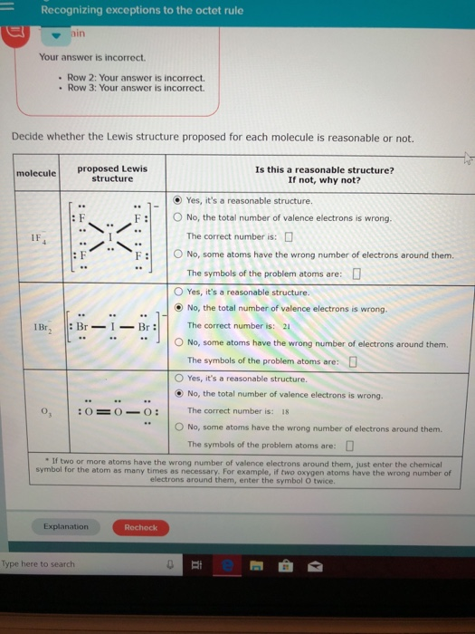 Solved Recognizing exceptions to the octet rule ain Your | Chegg.com